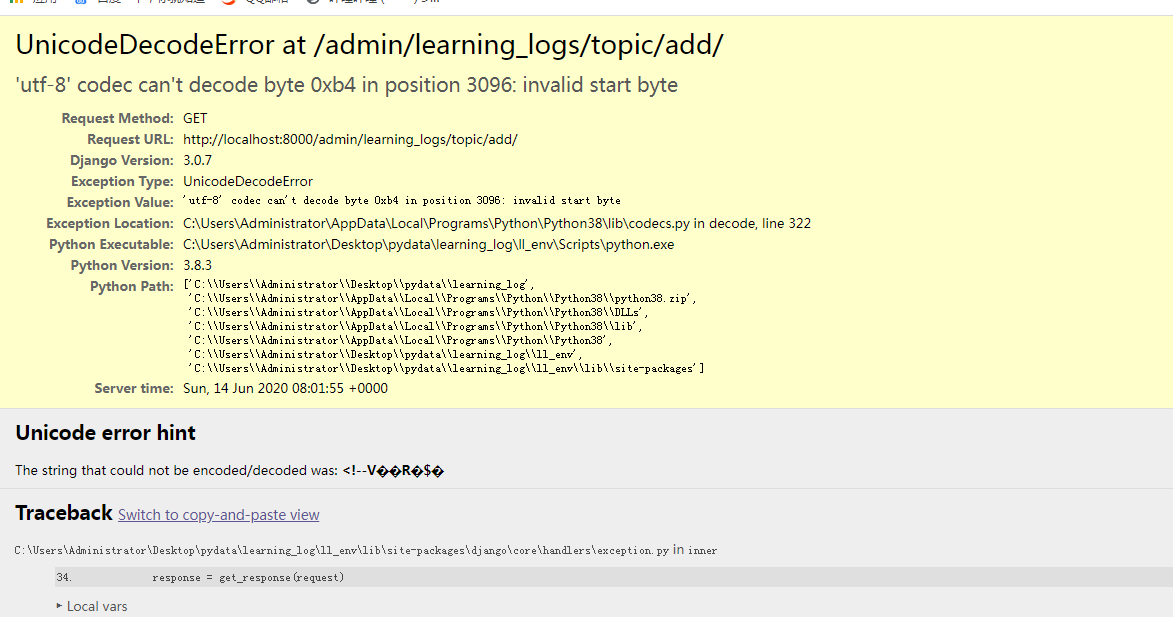 Utf 8 Codec Cant Decode Byte 0xb4 In Position 3096 Invalid Start Bytepython Csdn问答